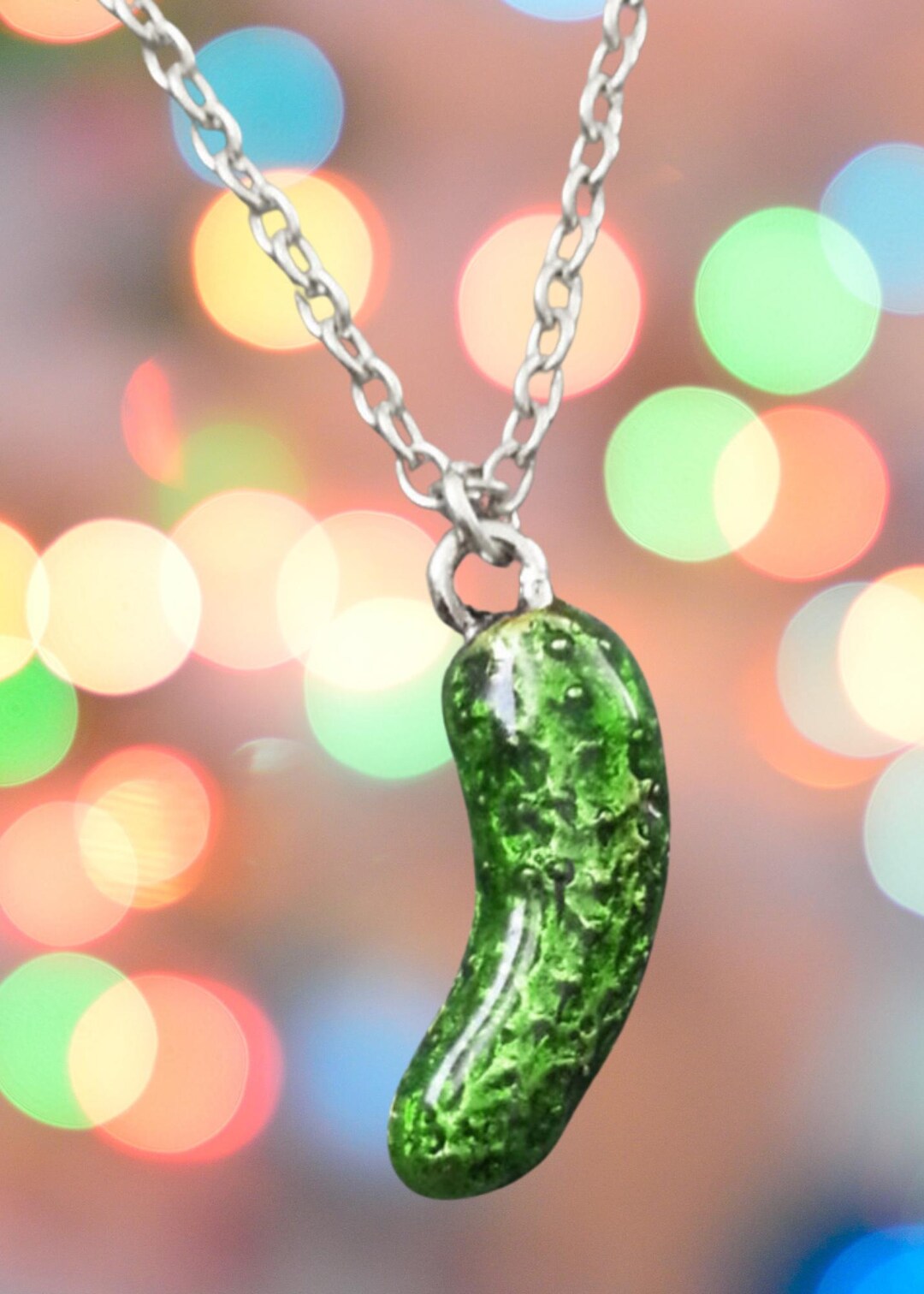 Pickle Charm Necklace Pendant Cute Little Pickle Great for Sobriety ...