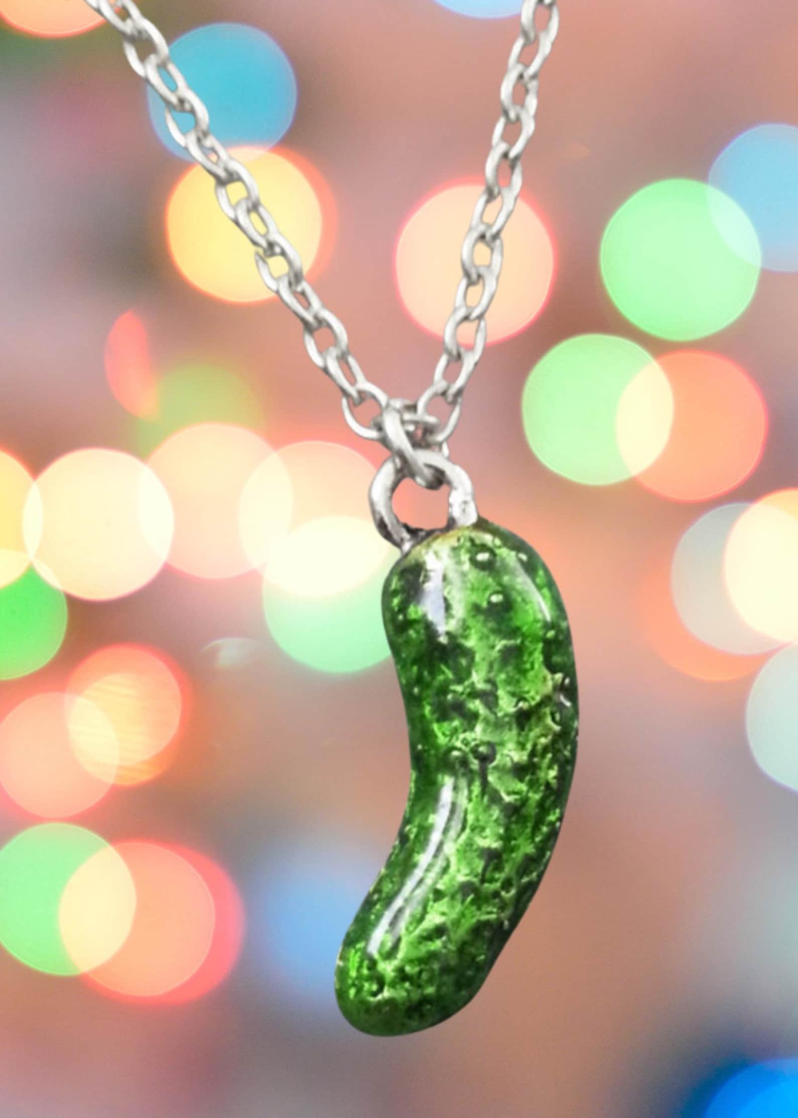 Pickle Charm Necklace Pendant Cute Little Pickle Great for Sobriety ...