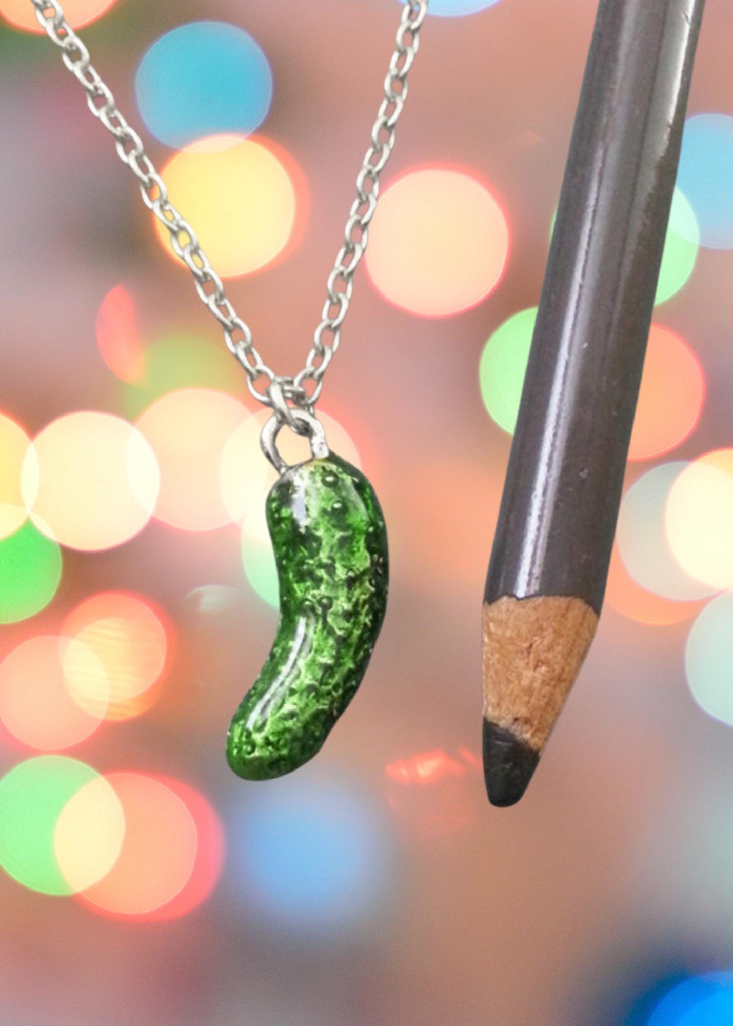 Pickle Charm Necklace Pendant Cute Little Pickle Great for Sobriety ...