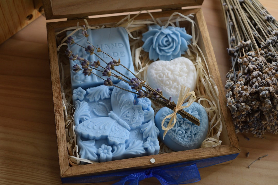 Lavender Gift Box. Handmade Luxury Soap. Happy Birthday Gift, Boxed ...