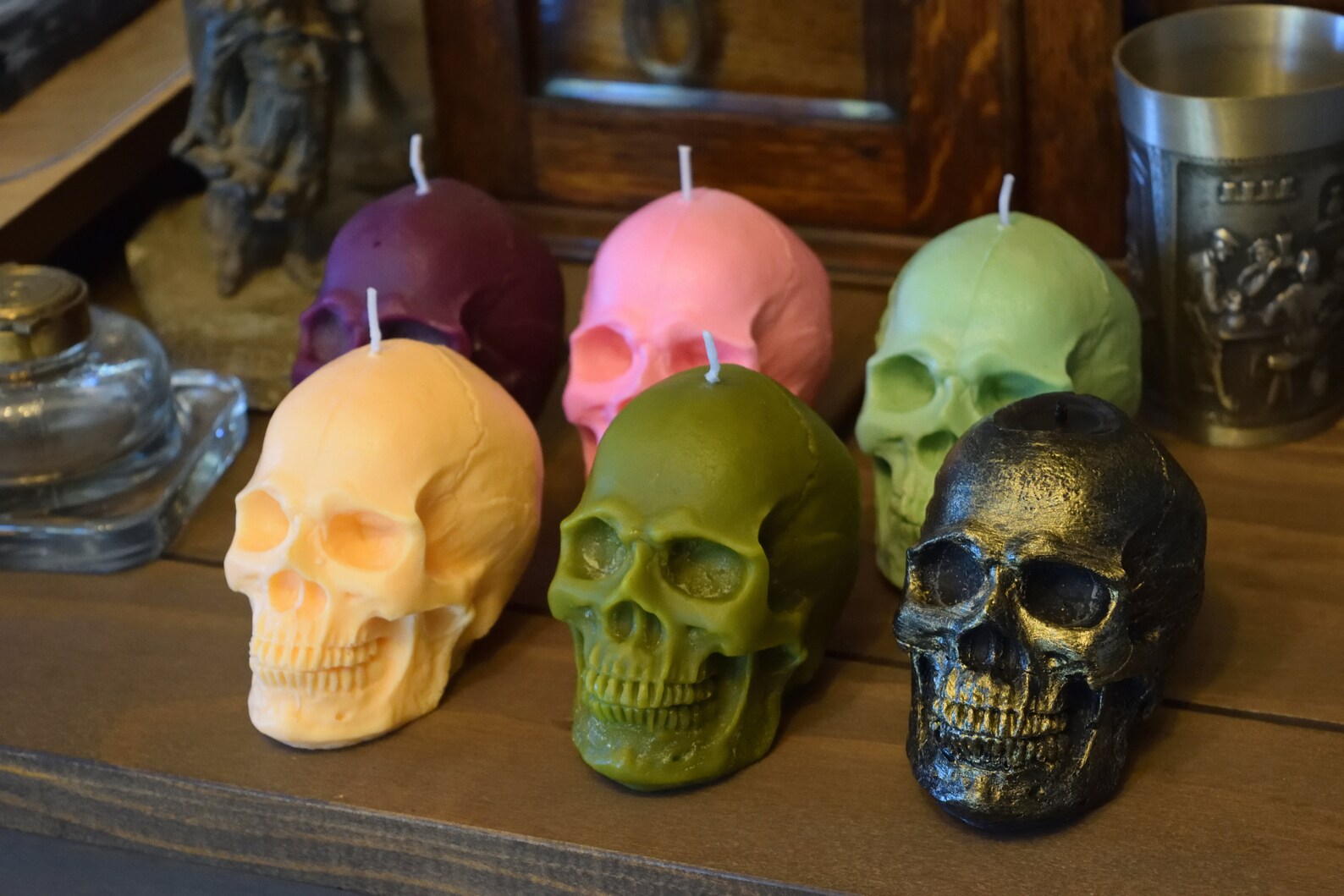 Skull Candle. Big Skull Candle 100% Vegetable Wax. Goth Candle .xmas ...