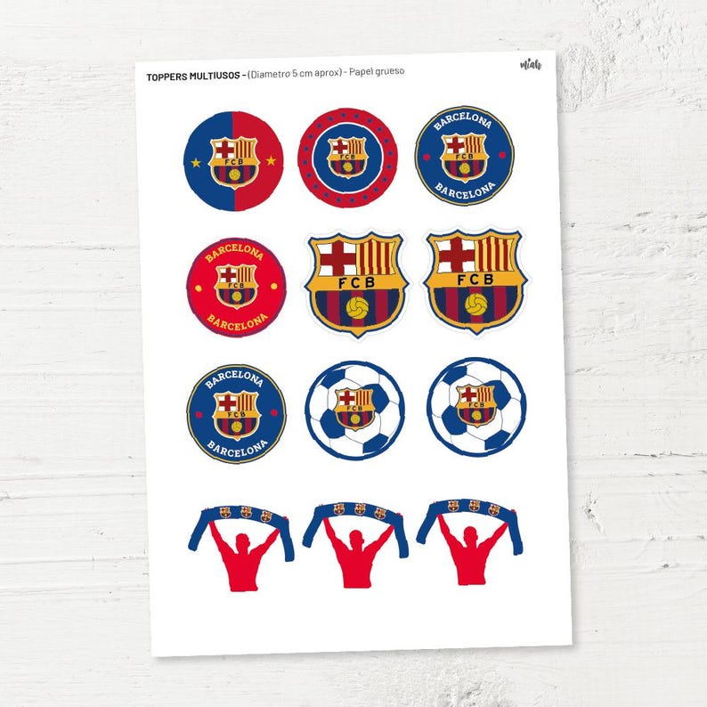 FC Barcelona Printable Cake Toppers – Football Cake and Cupcake ...