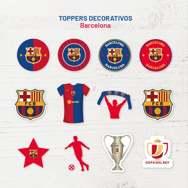 Barcelona fc cake topper - Etsy España