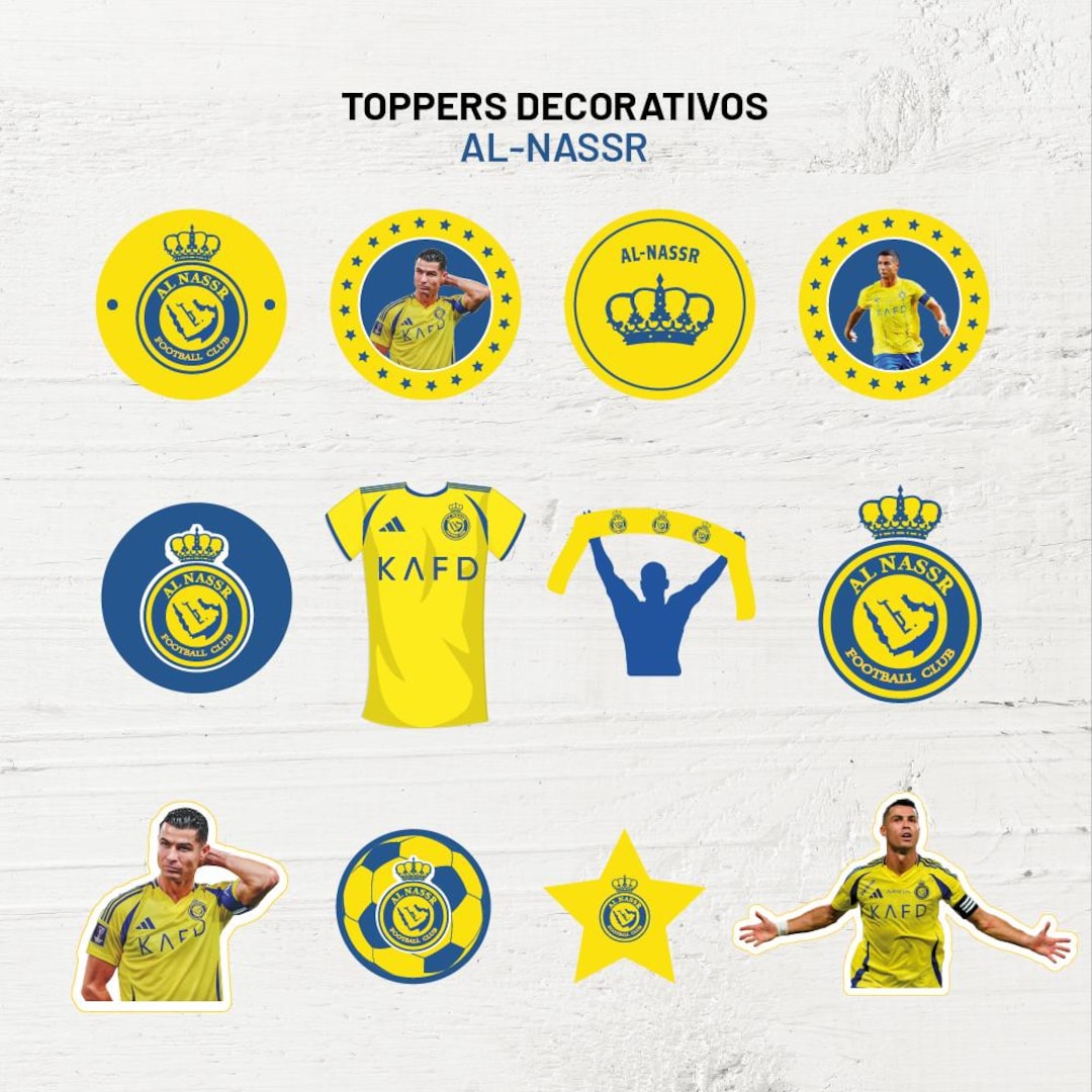 Al Nassr Cristiano Ronaldo Cake Toppers Printables – Football Cake and ...