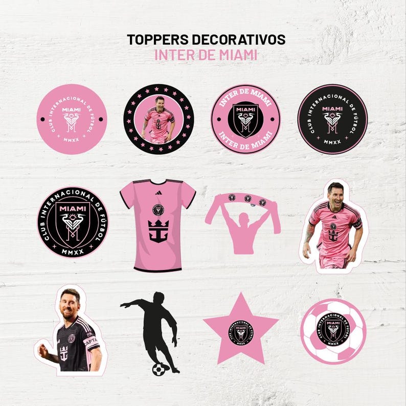 Inter Miami Messi Printable Cake Toppers – Soccer Cake and Cupcake ...