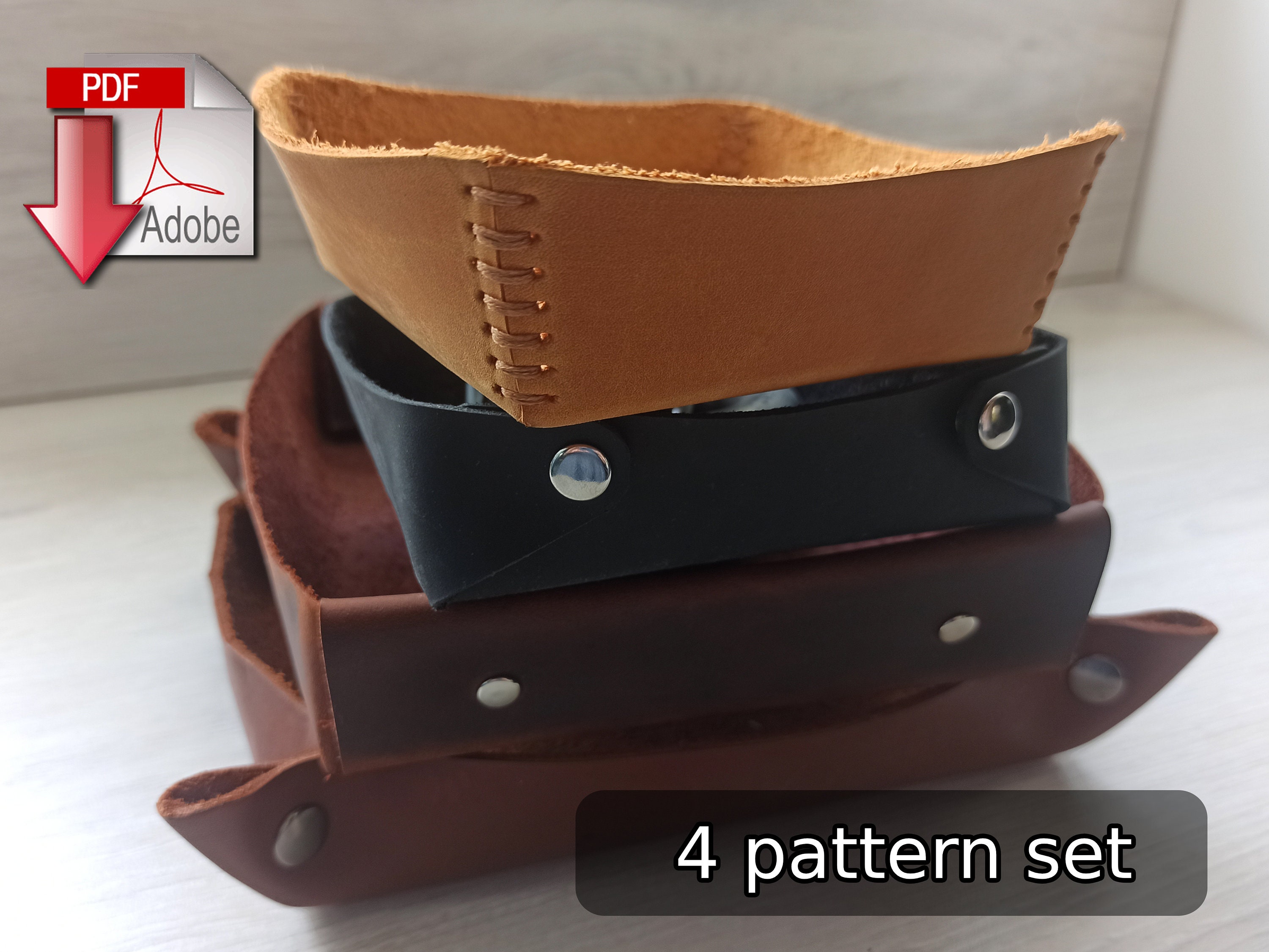 4 Leather Trays Pattern DIY Pdf Download - Etsy