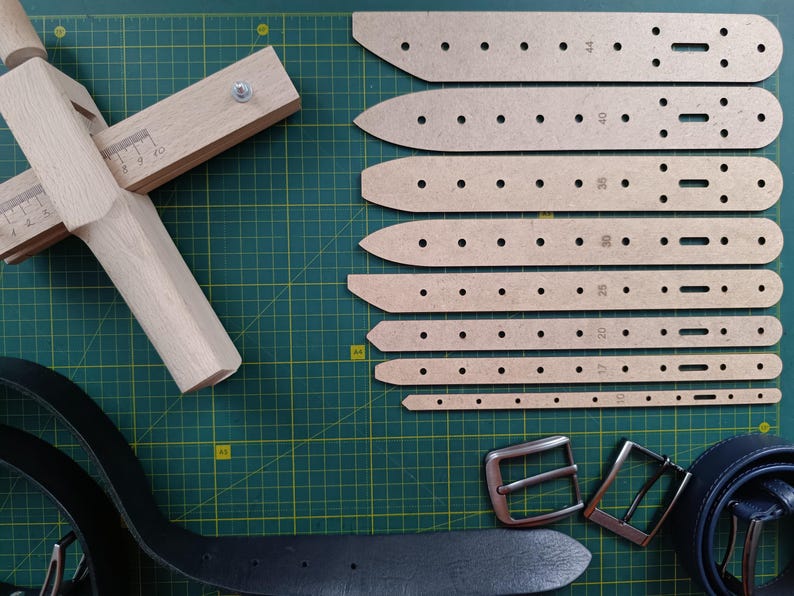 Leather Belt Template (PDF, PNG and Laser Cut File) – Leather Craft ...