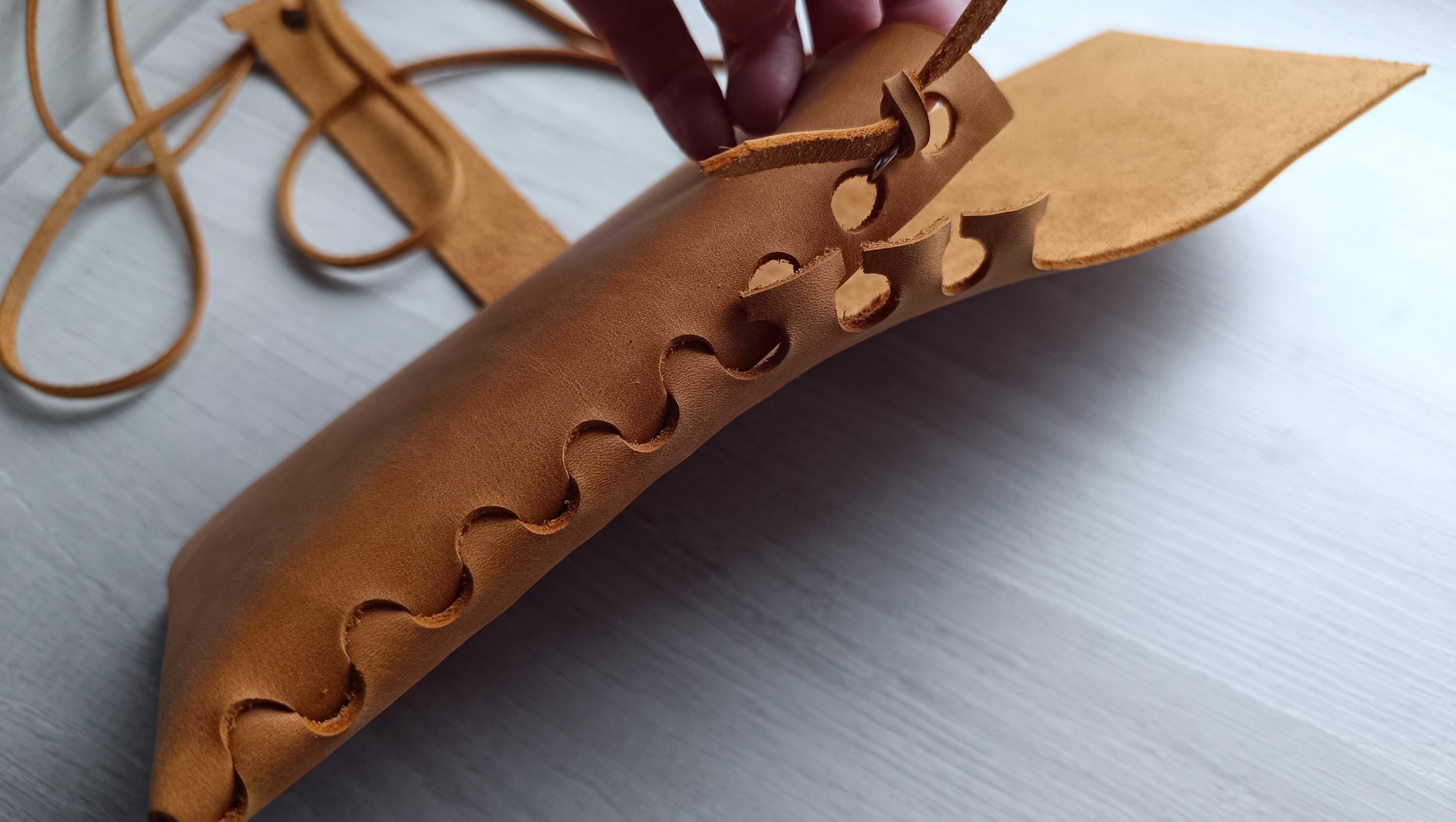 No Stitch Small Leather Bag Pattern – DIY Leather Pouch Template ...