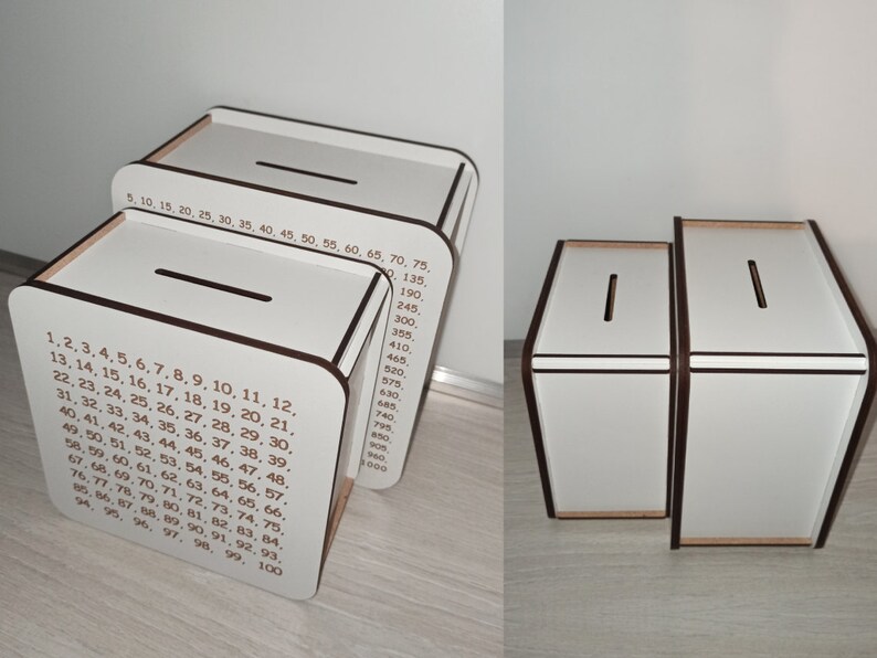 Wooden Money Box Numberbox Laser Cut File SVG CDR DFX - Etsy