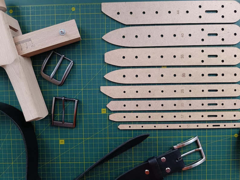 Leather Belt Template (PDF, PNG and Laser Cut File) – Leather Craft ...
