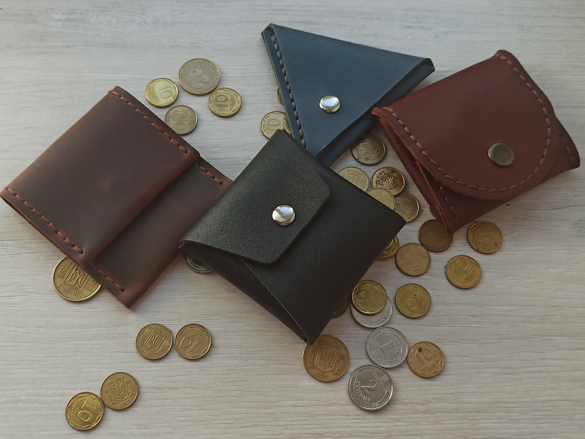 4 Leather Coin Pouches Coin Purses Pattern DIY Pdf | Etsy