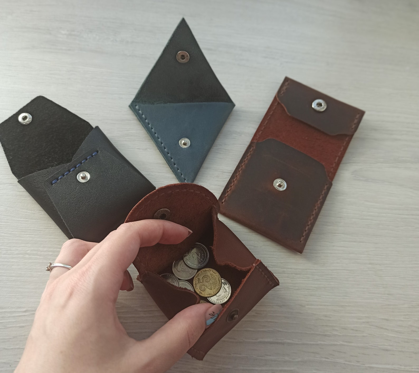 4 Leather Coin Pouches coin Purses Pattern DIY Pdf | Etsy