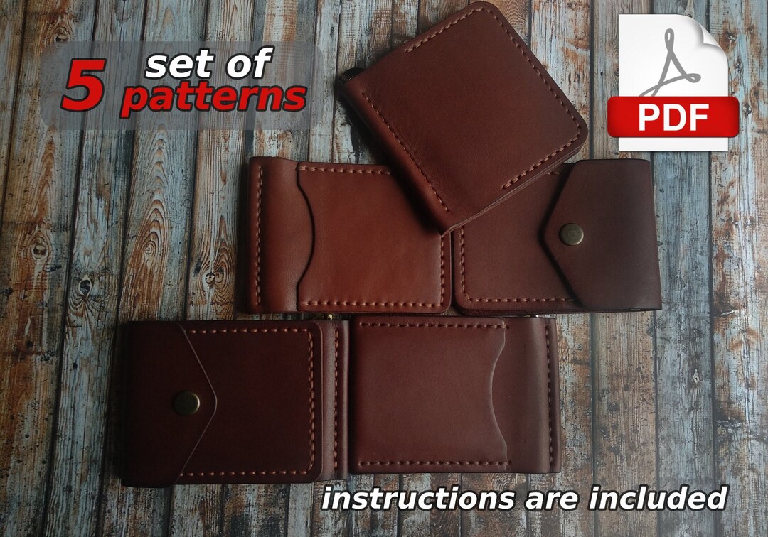 5 Leather Money Clip Wallet - Pattern - DIY - Pdf Download - Etsy