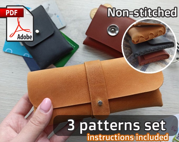 4 Leather Coin Pouches coin Purses Pattern DIY Pdf Download - Etsy
