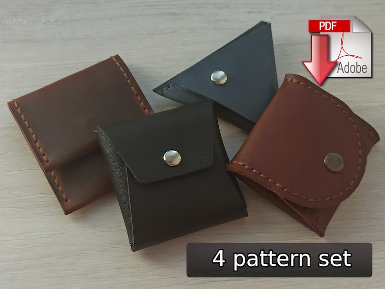 4 Leather Coin Pouches (coin Purses) - Pattern - DIY - Pdf Download - Etsy
