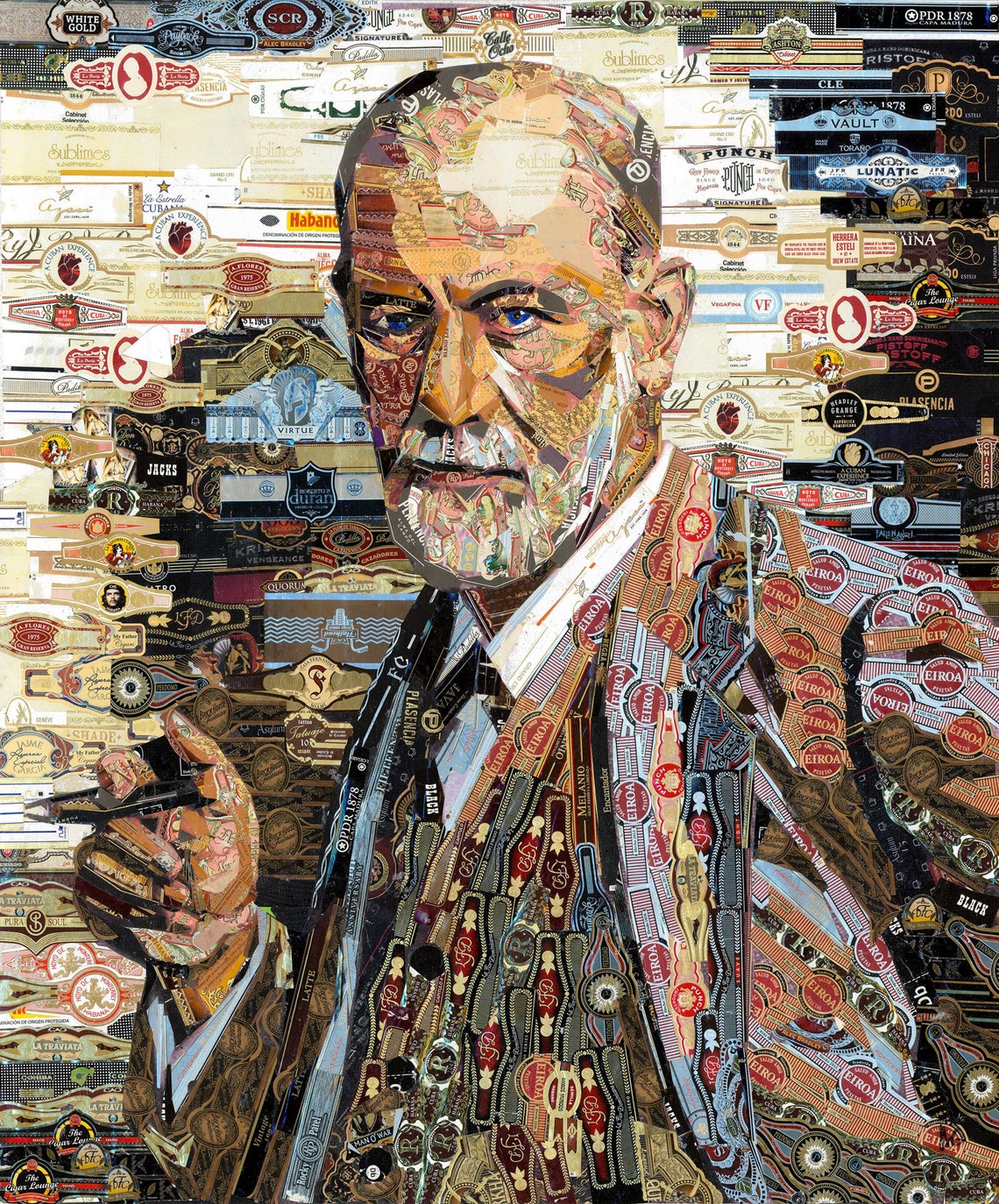 Cigar Art Collage Freud Cigar Smoking - Etsy