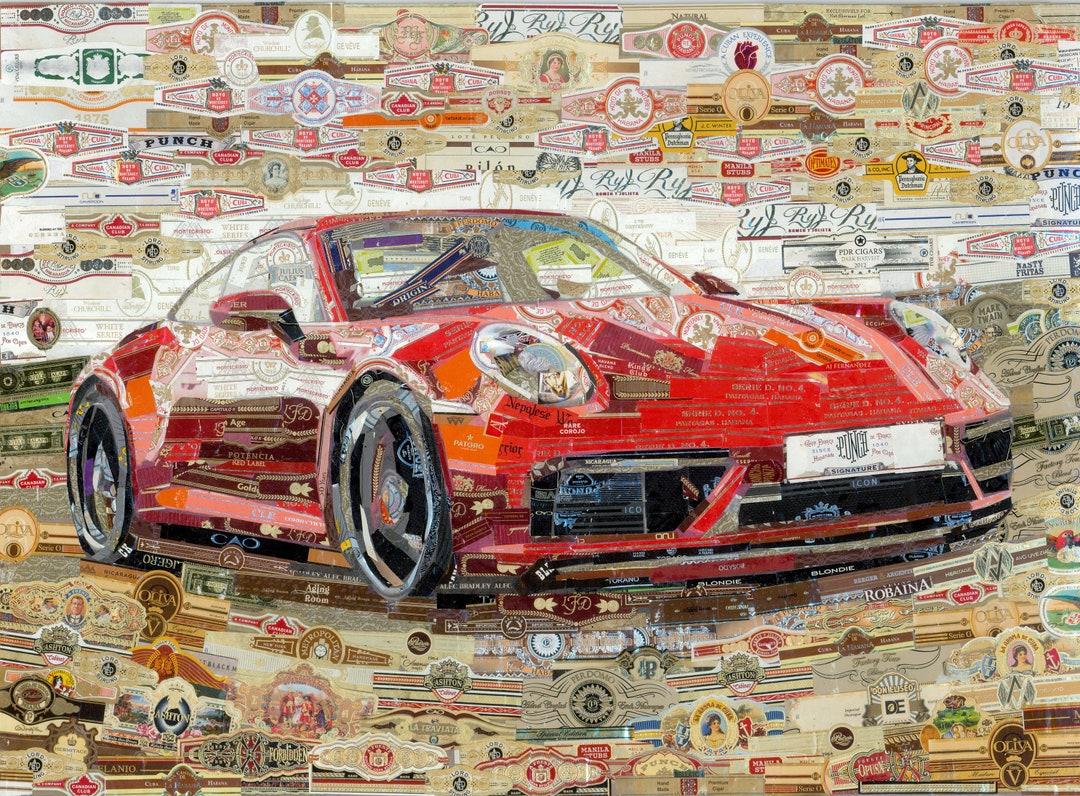 Cigar Art Band Collage Porsche - Etsy