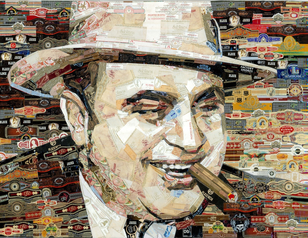 Cigar Art Band Collage Al Capone Cigar Gift Wall Décor Cigars Art Cigar ...
