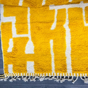 UNIQUE Yellow Area Rug, Plain Yellow Rug, Custom Yellow Moroccan Rug ...