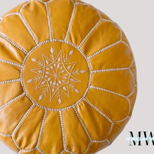 SHINNY OTTOMAN POUF Natural Leather Pouf Moroccan Ottoman Poufs Home ...