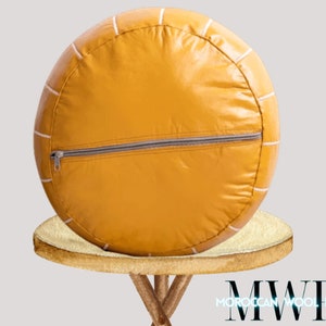 SHINNY OTTOMAN POUF Natural Leather Pouf Moroccan Ottoman Poufs Home ...