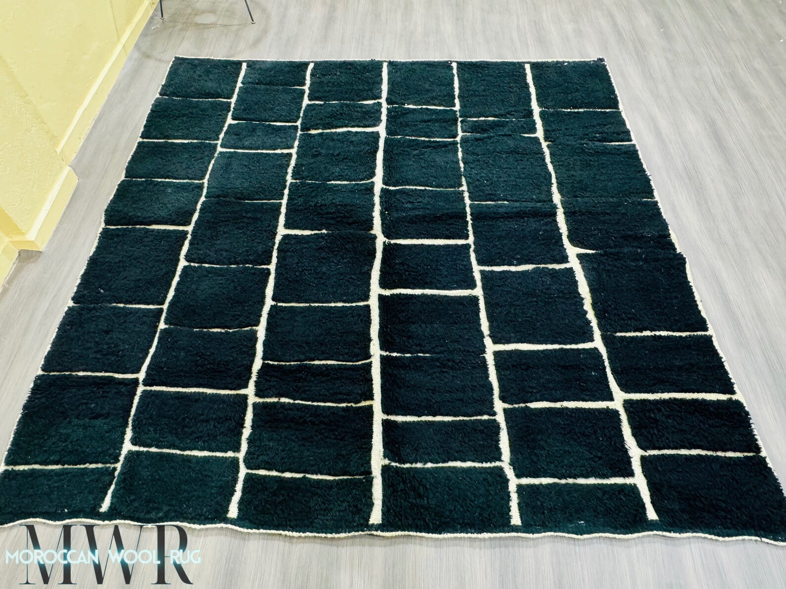 Black Moroccan Rug Tufted Black Rug Plain Black Rug Wool Berber Rug ...
