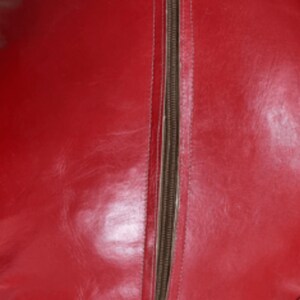 Red Round Pouf Handmade Footstool Round Red Pouf Ottoman Pouf Moroccan ...