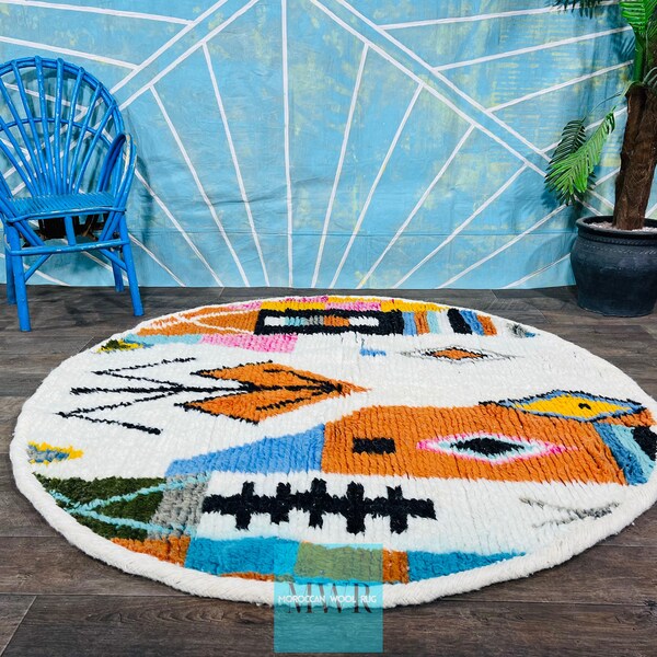 Large Round Rug - Etsy