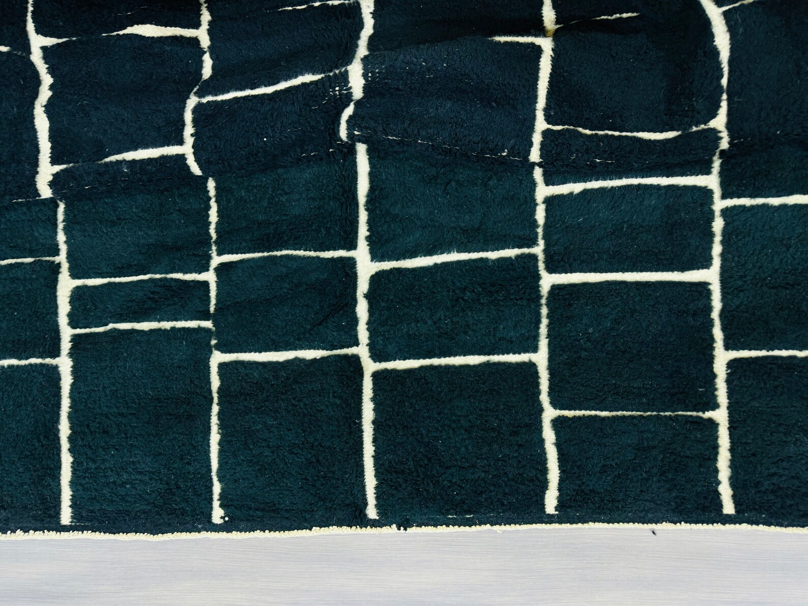 Black Moroccan Rug Tufted Black Rug Plain Black Rug Wool Berber Rug ...