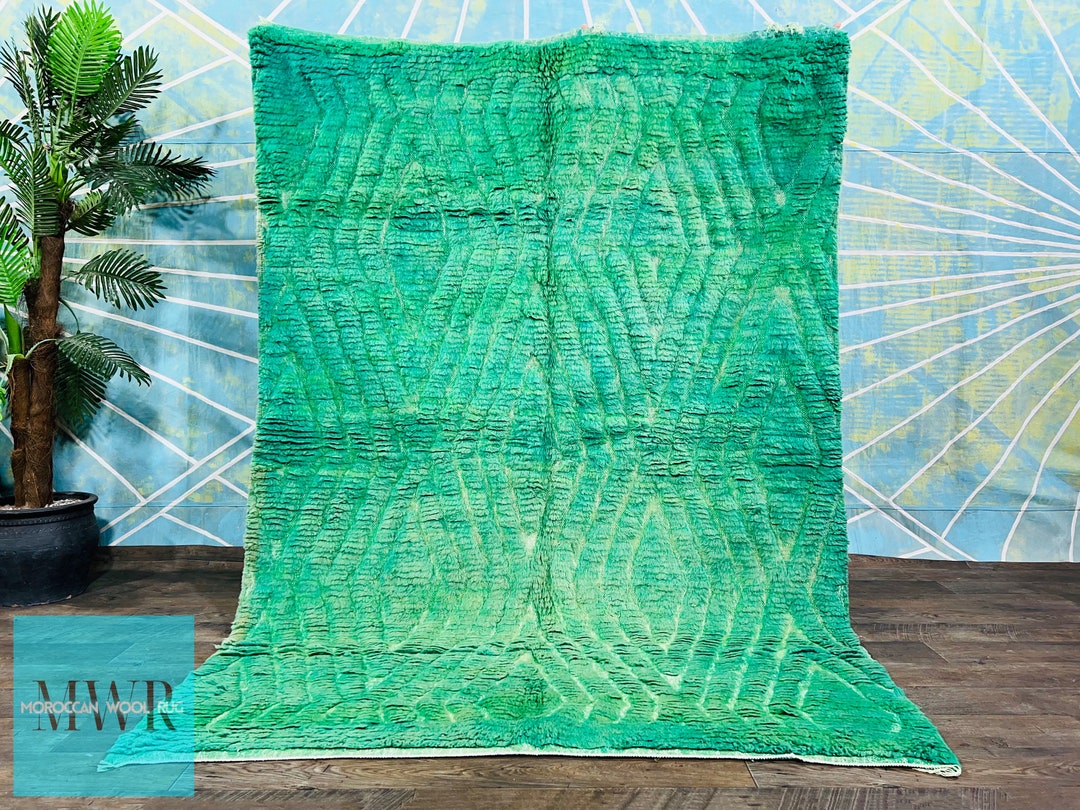 Handmade Green Rug Green Berber Rug Sheep Wool Rug Moroccan - Etsy