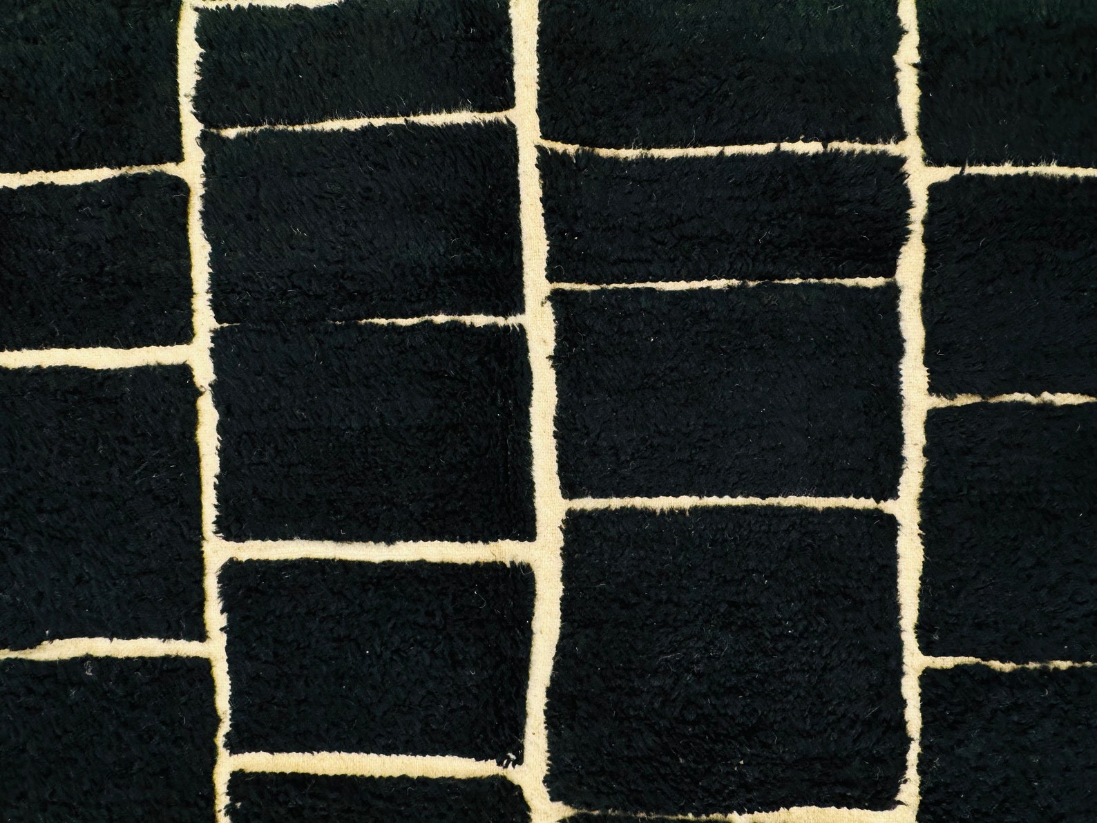 Black Moroccan Rug Tufted Black Rug Plain Black Rug Wool Berber Rug ...