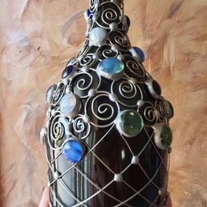Metal Wire Wrapped Bottle for Home Decor. Decorative Bottle With Wire ...