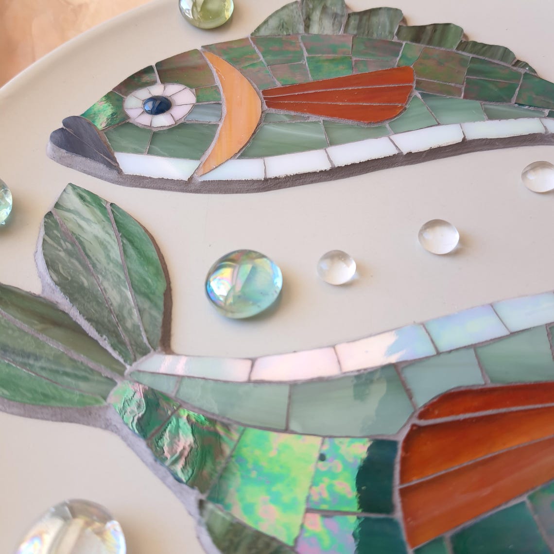 Stained Glass Mosaic Fish Plate: Wall Decor, Handmade - Etsy