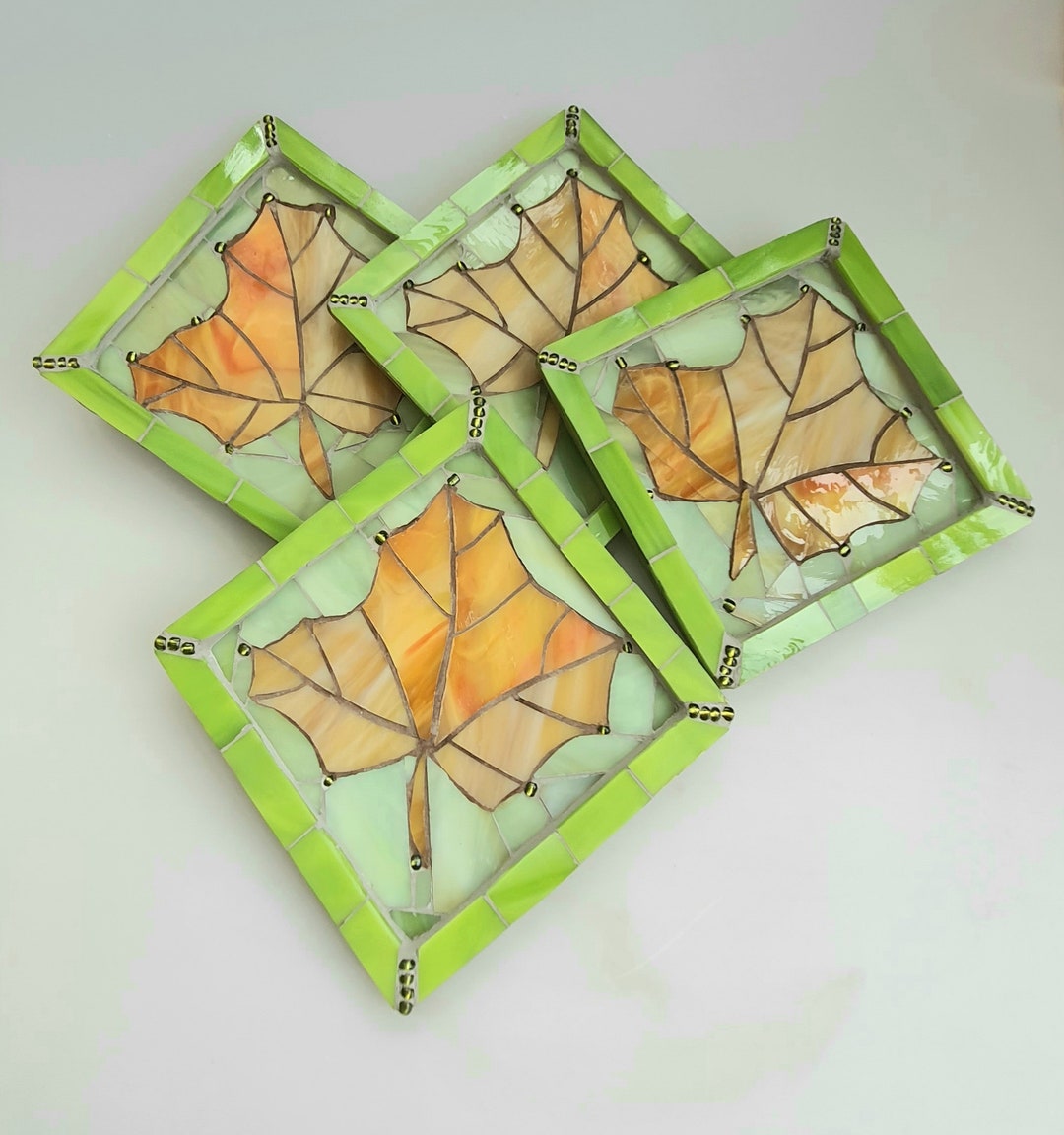 Stained Glass Maple Leaf Mosaic Wall Decor: Thanksgiving Gift - Etsy