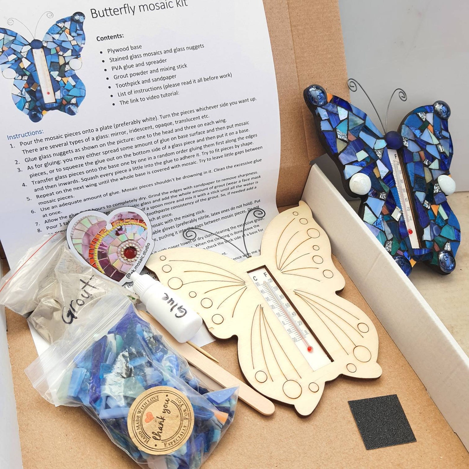 Butterfly DIY Mosaic Kit for Adults and Children, DIY Craft Set Two ...