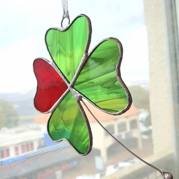 Stained Glass Four Leaf Clover Suncatcher. Window Decoration - Etsy