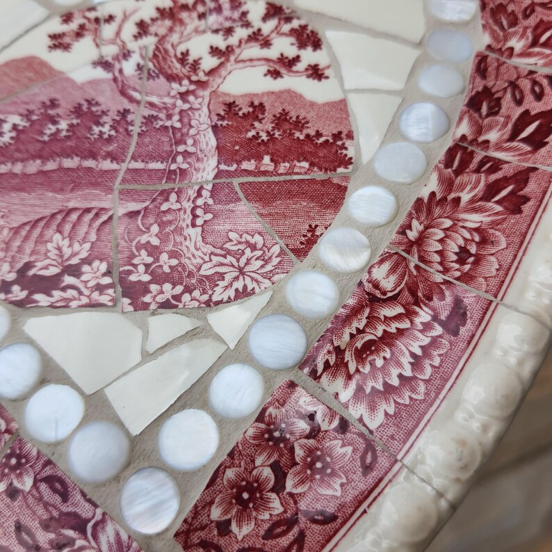 Crockery Mosaic Heart Wall Hanging: German Rusticana Tile Decor - Etsy