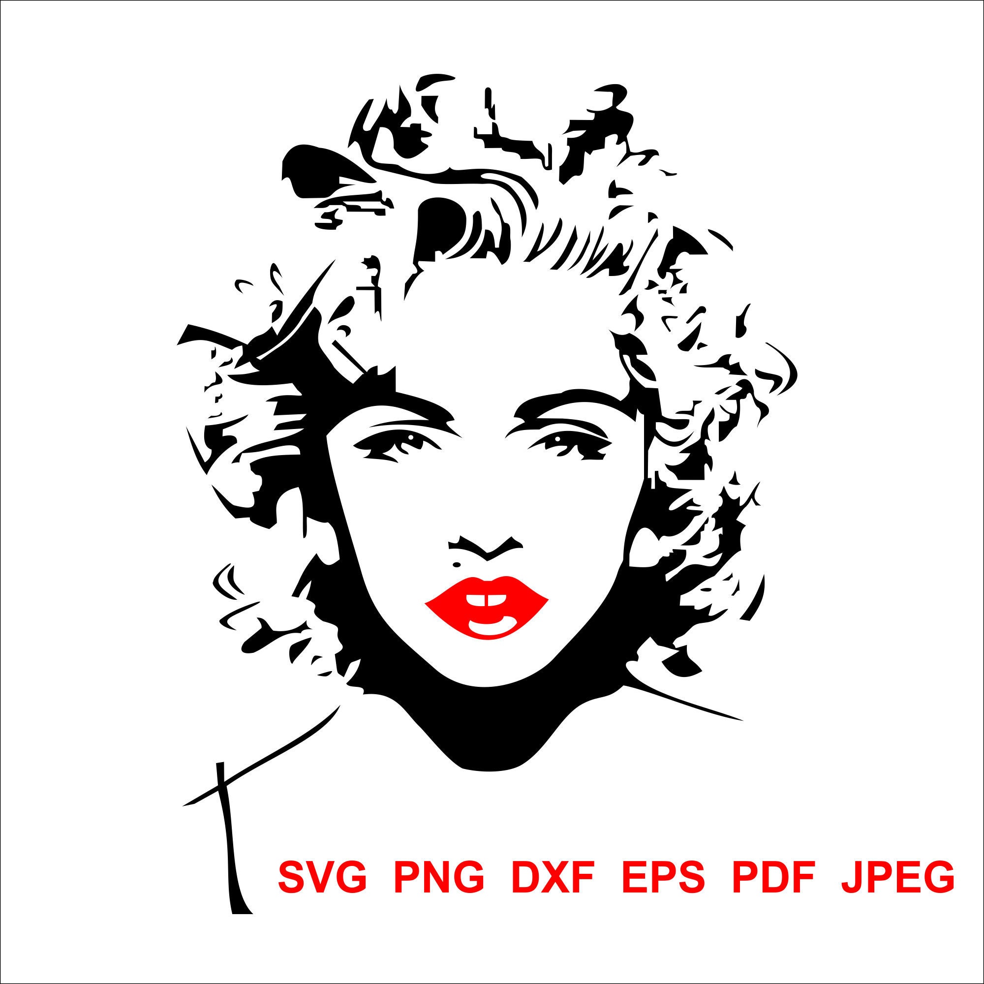 Madonna eps file silhouette pdf file instant download vector clipart ...