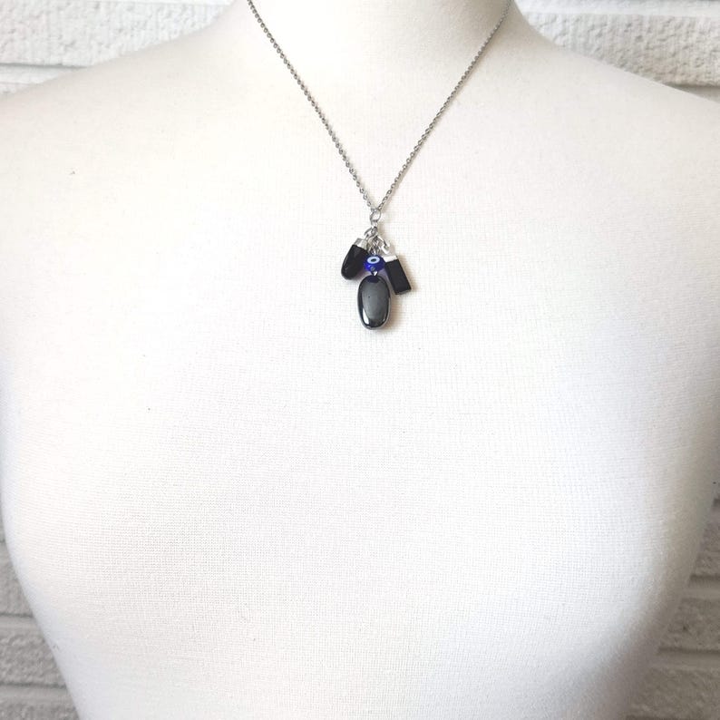 Evil Eye Protection Pendant Necklace / Real Gemstones Hematite ...