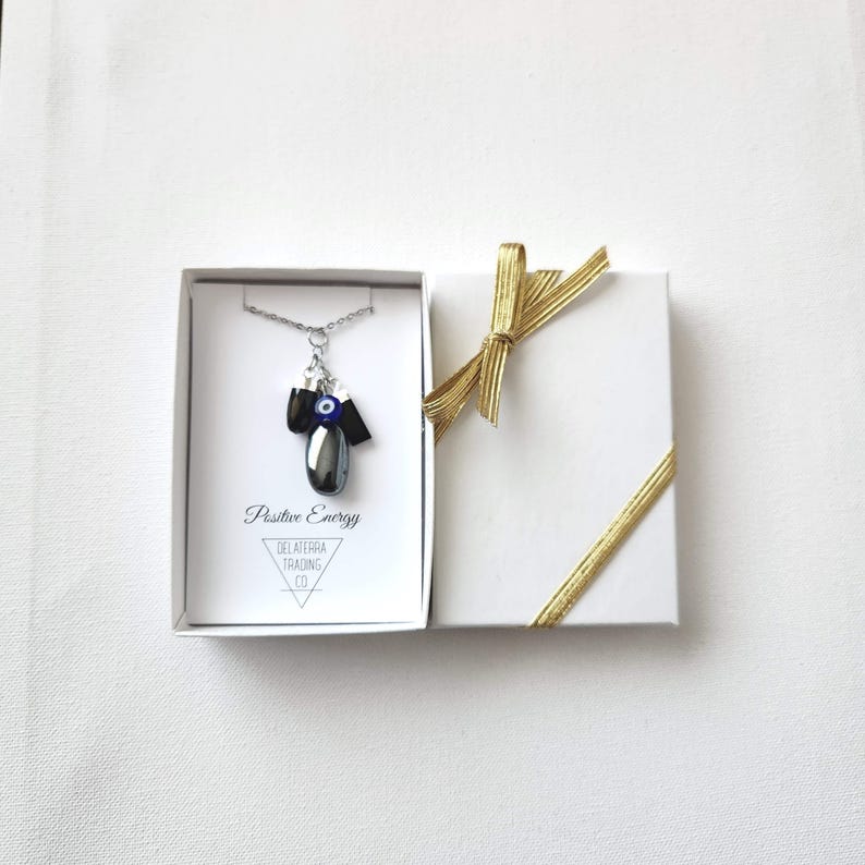 Evil Eye Protection Pendant Necklace / Real Gemstones Hematite ...