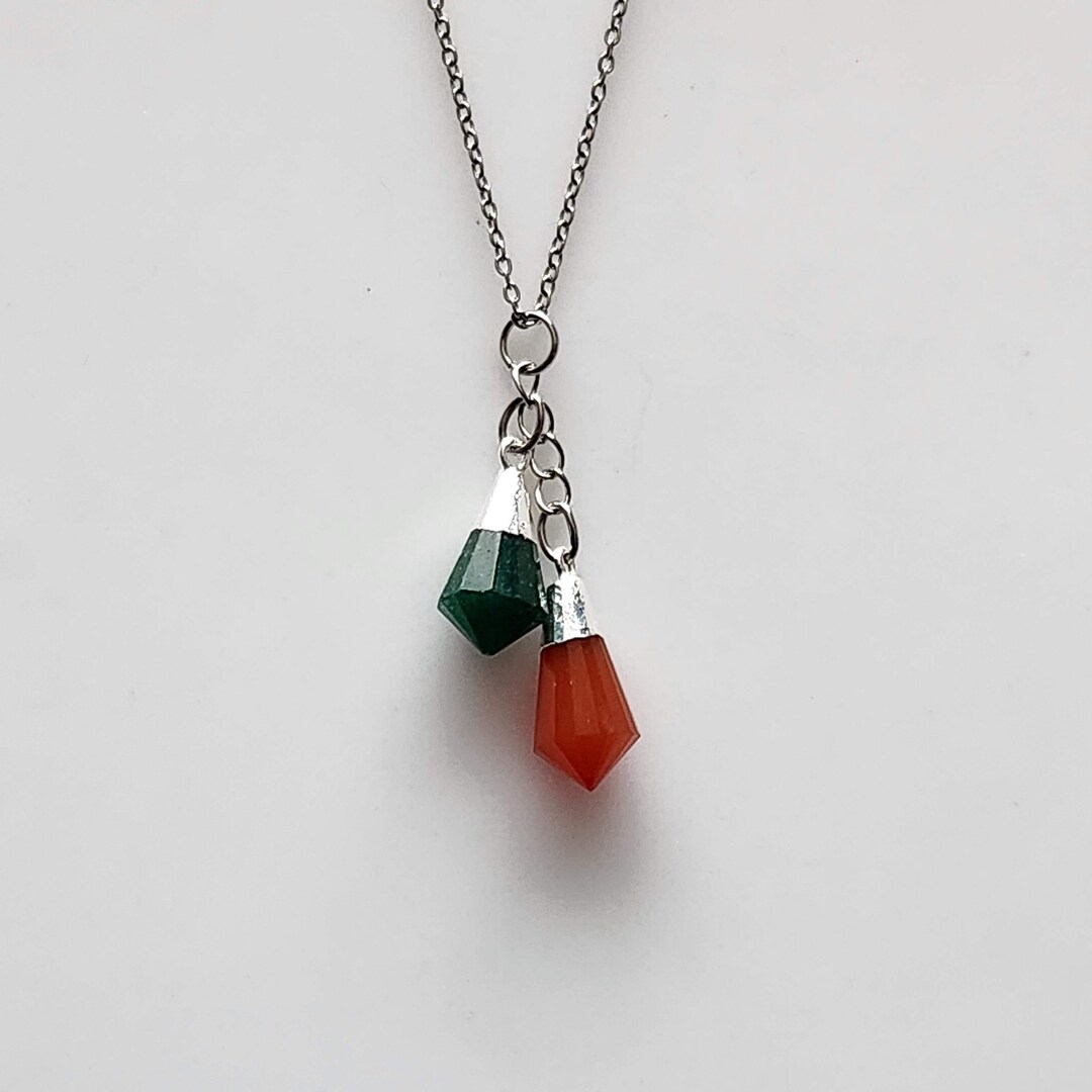 Good Luck Protection Carnelian Necklace&green Aventurine Prosperity ...