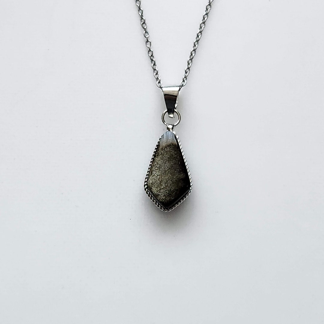 Gold Sheen Obsidian Necklace Pendant/protection Against Negative Energy ...