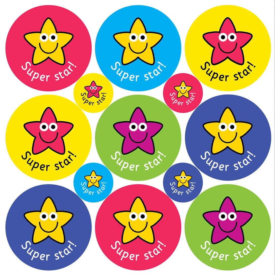 Super Star 24/10mm Reward Stickers - Etsy