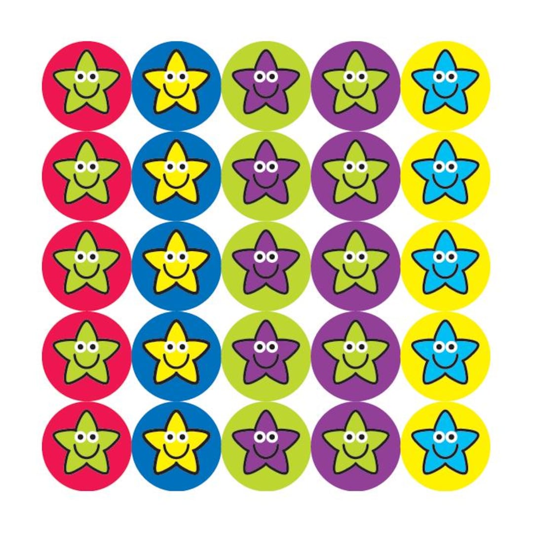 10mm Smiley Star Reward Stickers - Etsy