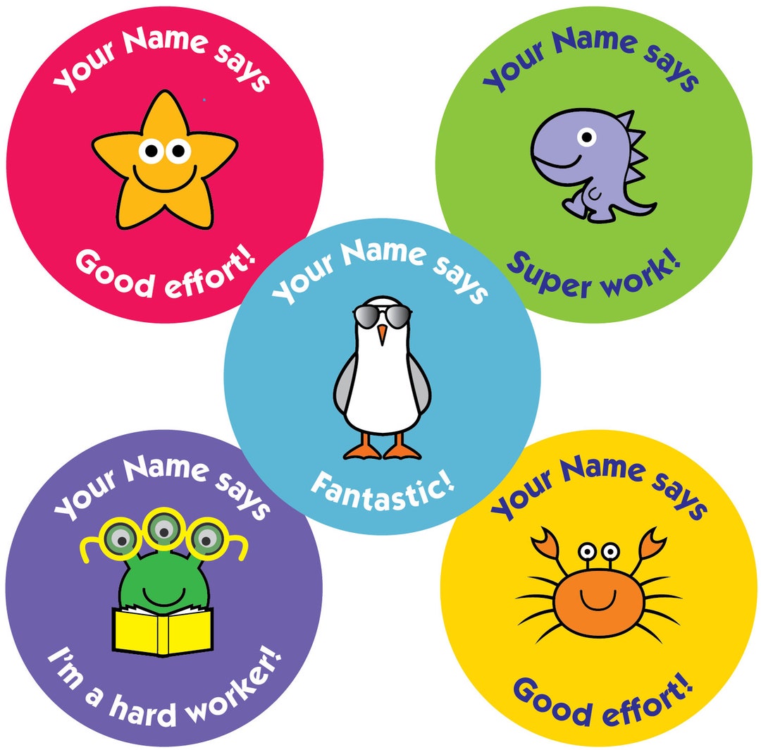 140 Large, Teacher's Personalised Reward Stickers Mixed Set 2 - Etsy UK