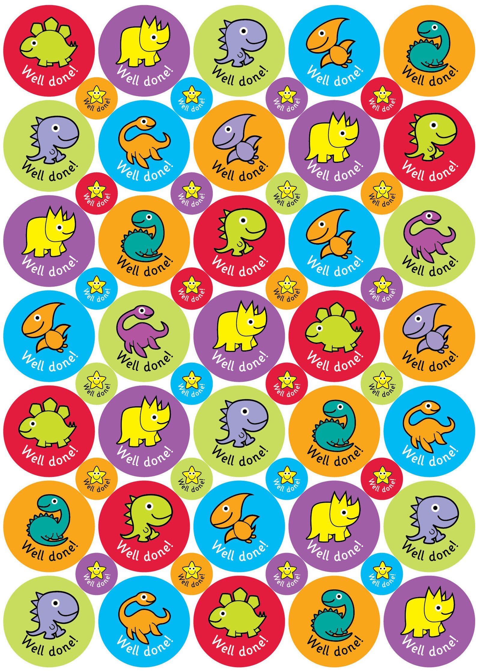 Dinosaur well Done Reward Stickers | Etsy