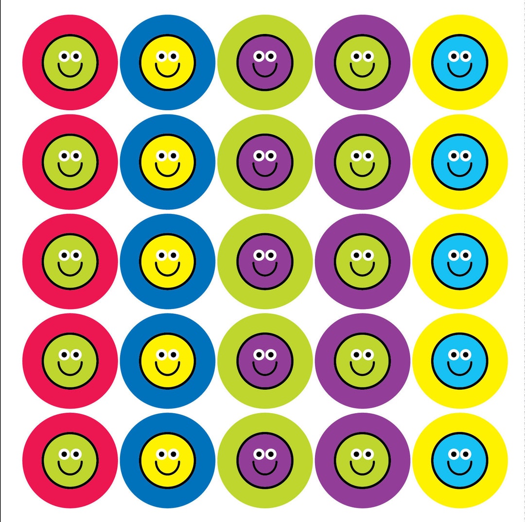 10 Sheets of 10mm Smiley Face Reward Stickers - Etsy UK