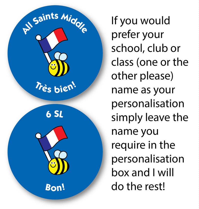 140 Large, French Personalised Reward Stickers - Etsy UK
