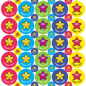 Super Star 24/10mm Reward Stickers - Etsy
