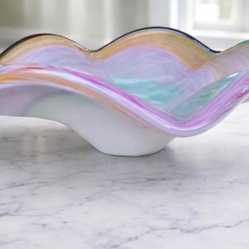 Glass Blown Wavy Bowl - Etsy